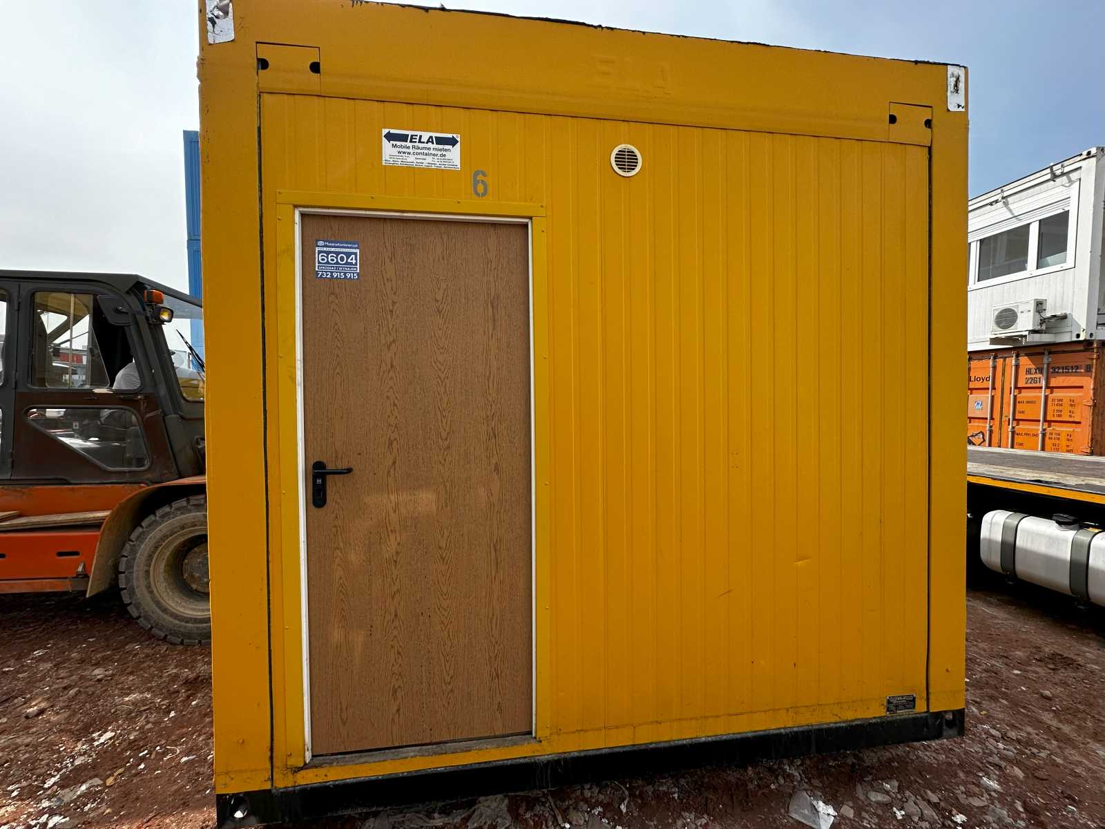 KONTENER BIUROWY 3x6 ŻÓŁTY OBIEKT - MobilneKontenery.pl